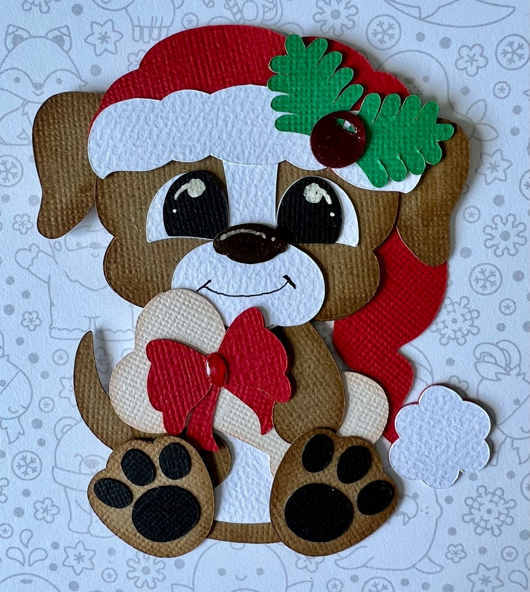 Christmas Dog Die Cut Paper Pieced - Etsy