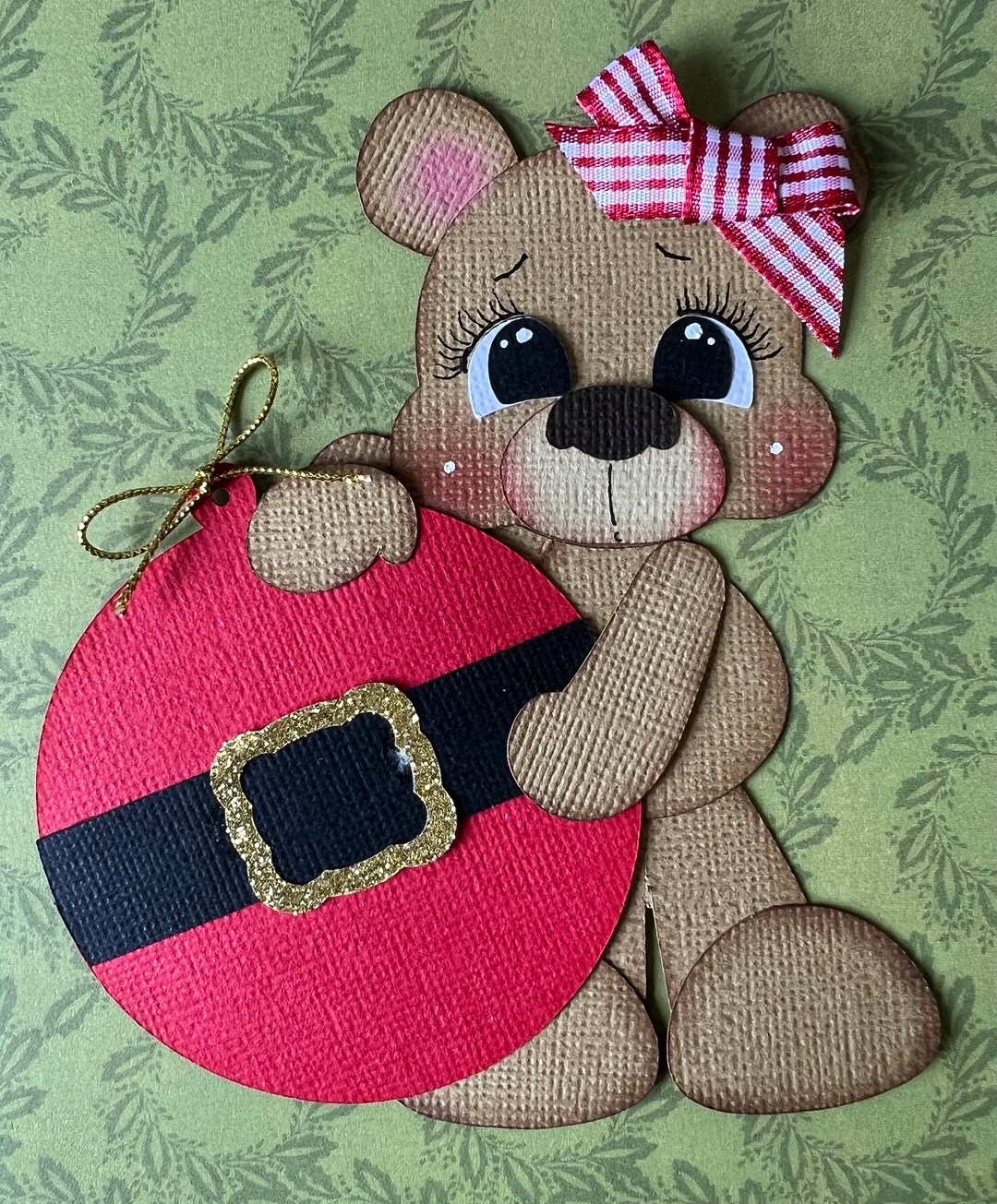 Girl Ornament Bear for Christmas Die Cut for Scrapbook Tear Bear Paper ...