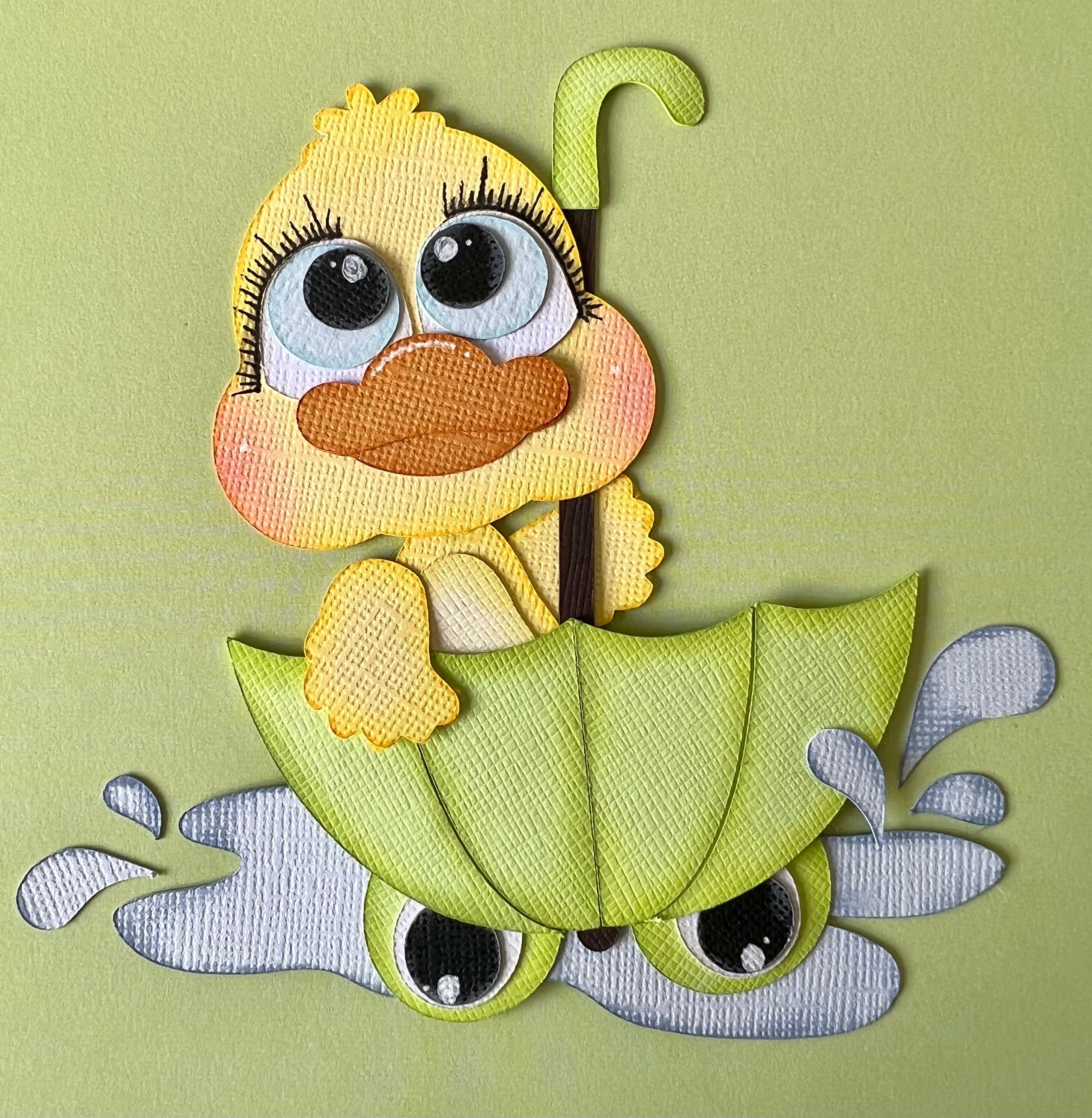 Rainy Day Duck Die Cut Paper Pieced for Scrapbook Layouts and Card ...