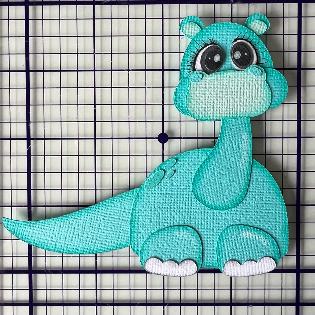 Turquoise Dinosaur Die Cut the Paper Piecing Place - Etsy