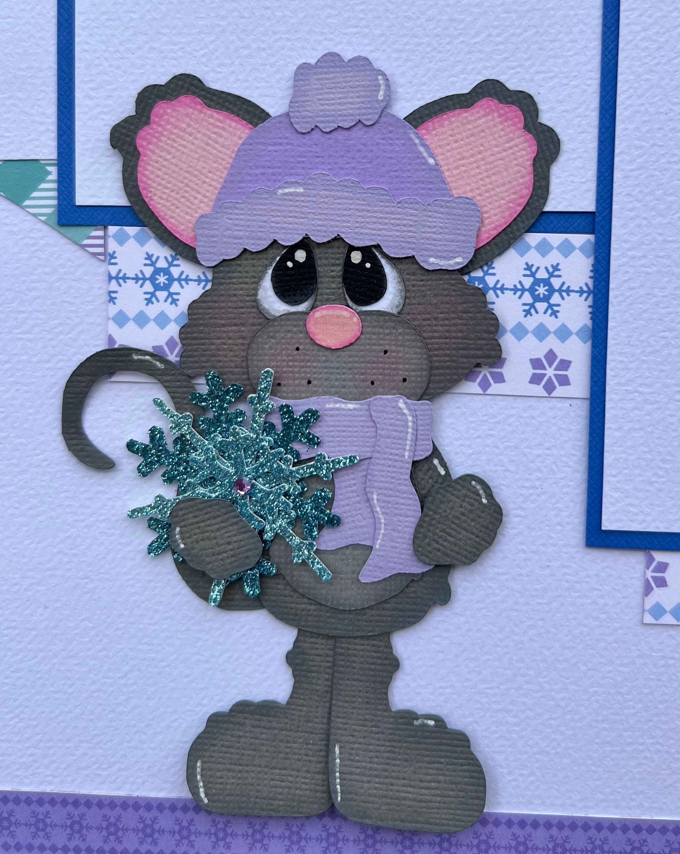 Snow Mouse Die Cut Paper Pieced for Scrapbook Layout - Etsy