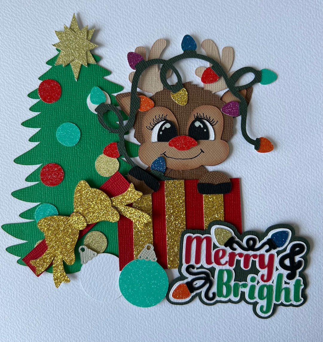 Reindeer Christmas Set Die Cut Paper Pieced for Scrapbooking and Card ...