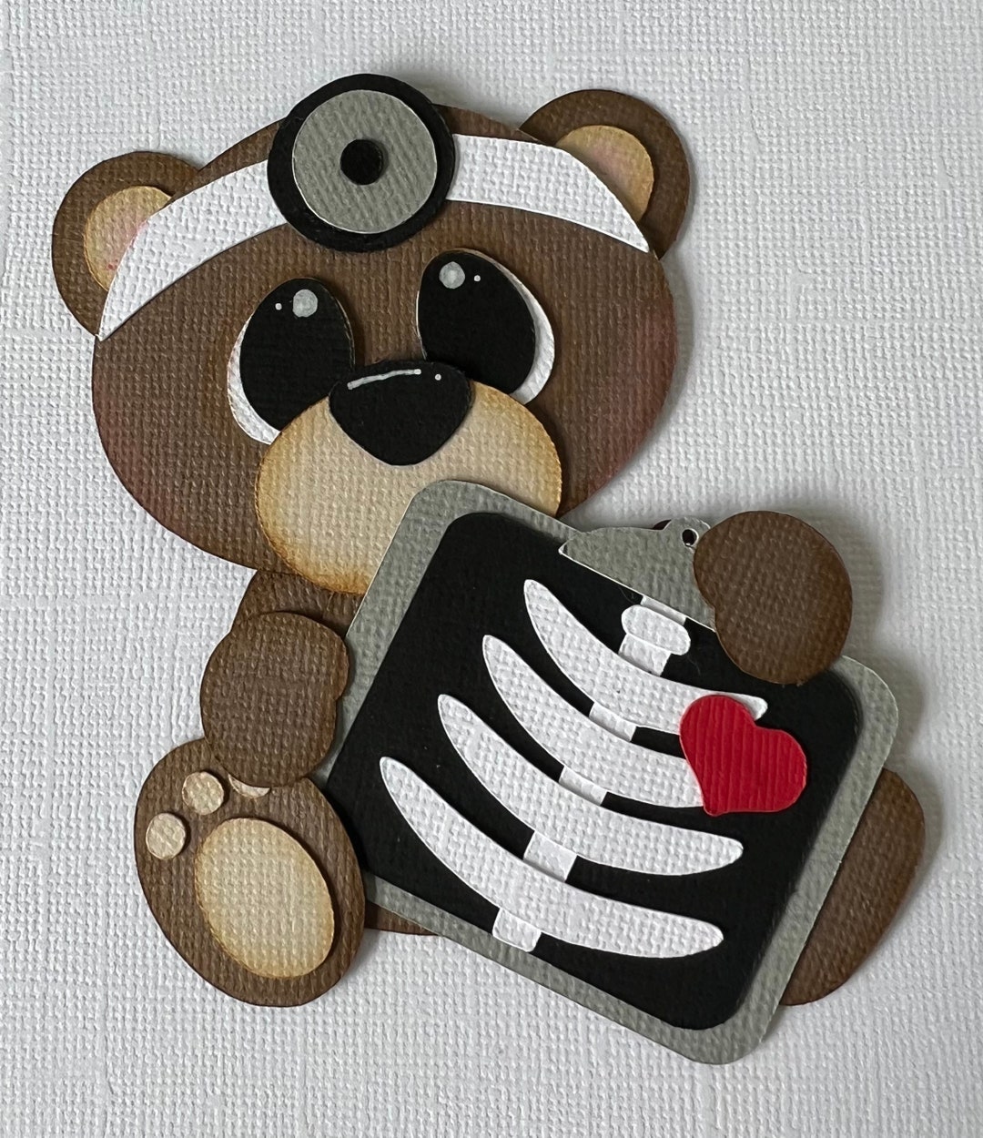Dr Bear Paper Pieced Die Cut for Scrapbooking and Card Making - Etsy