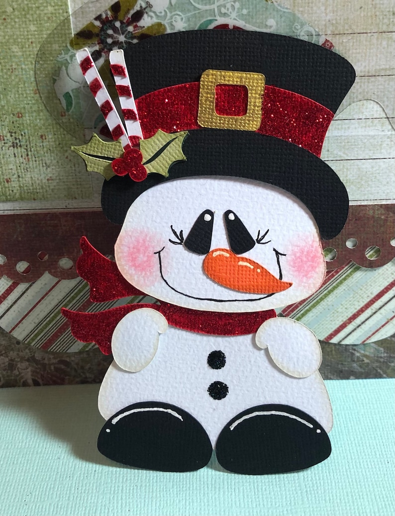 Snowman Paper Pieced Die Cut - Etsy