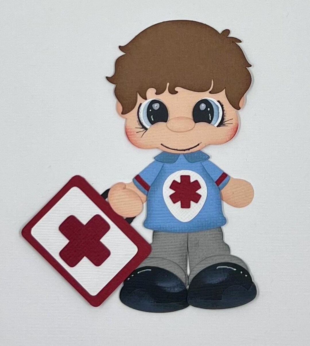Emt/paramedic Boy Die Cut Paper Pieced Cute for Cards and Scrapbooks ...