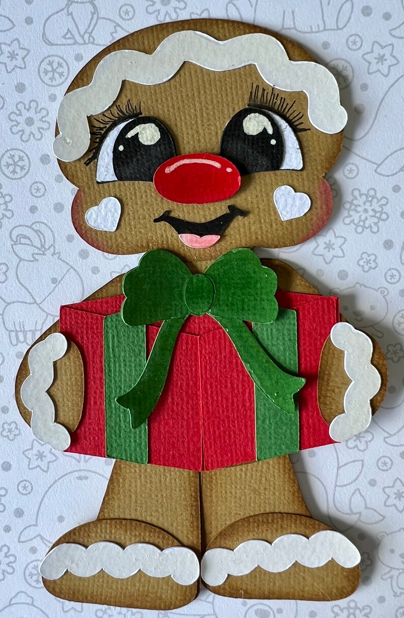 Boy Present Ginger Die Cut Paper Pieced for Scrapbooking and Cardmaking ...