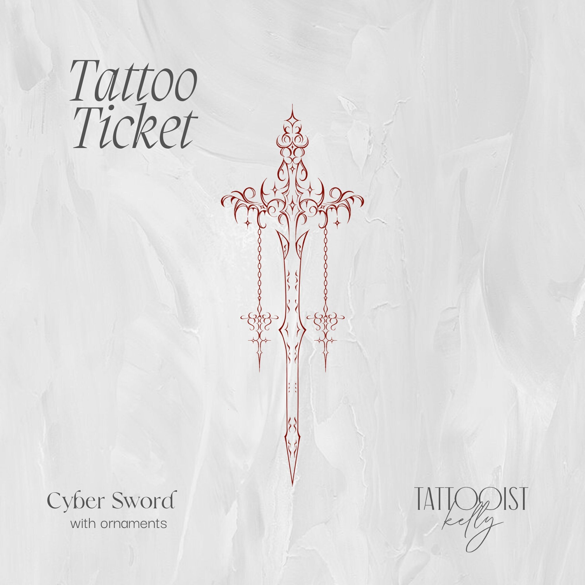 Tattoo Tickets by Tattooist Kelly | Flash Designs | Cyber Sword ...