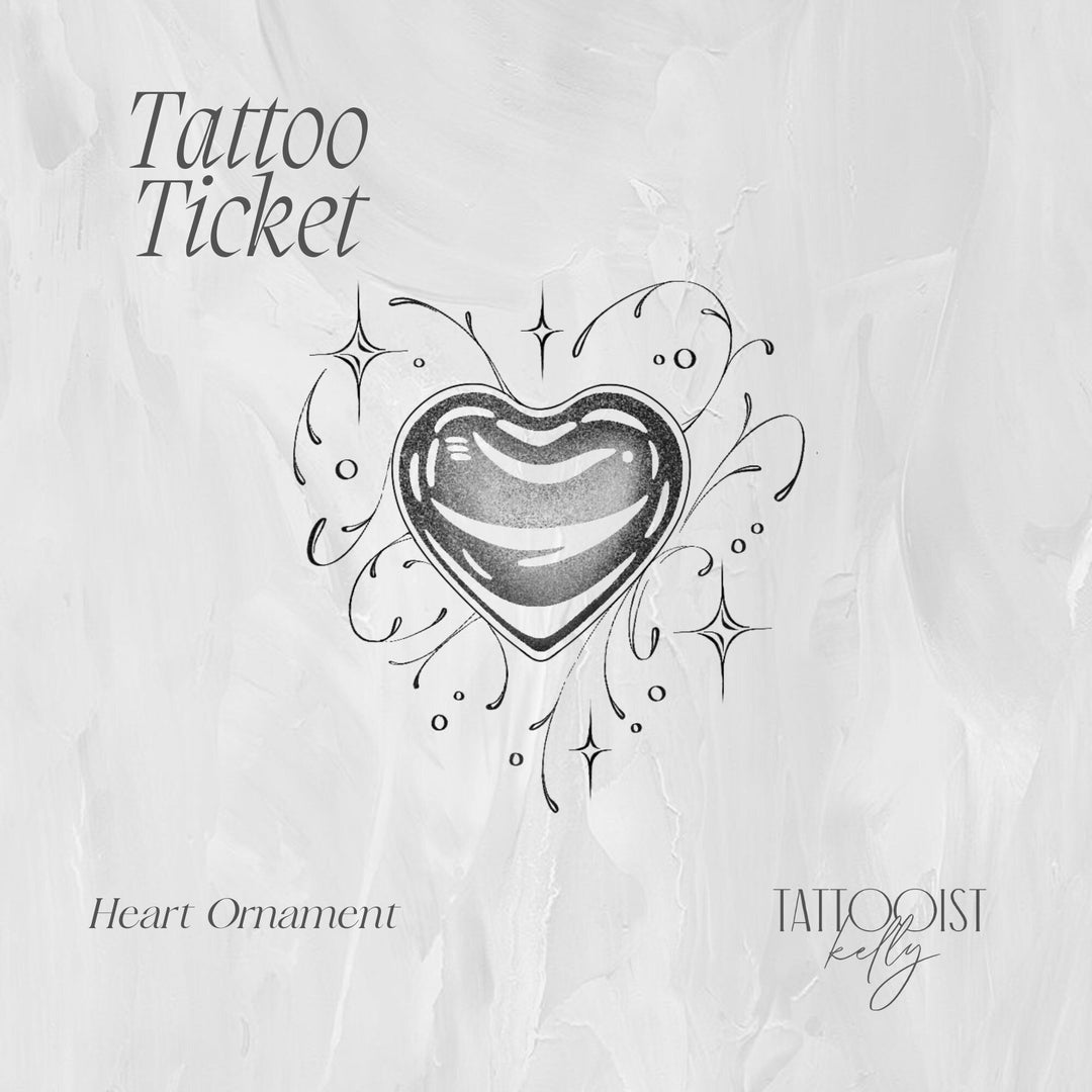 Tattoo Tickets by Tattooist Kelly | Flash Designs | Heart Ornament ...