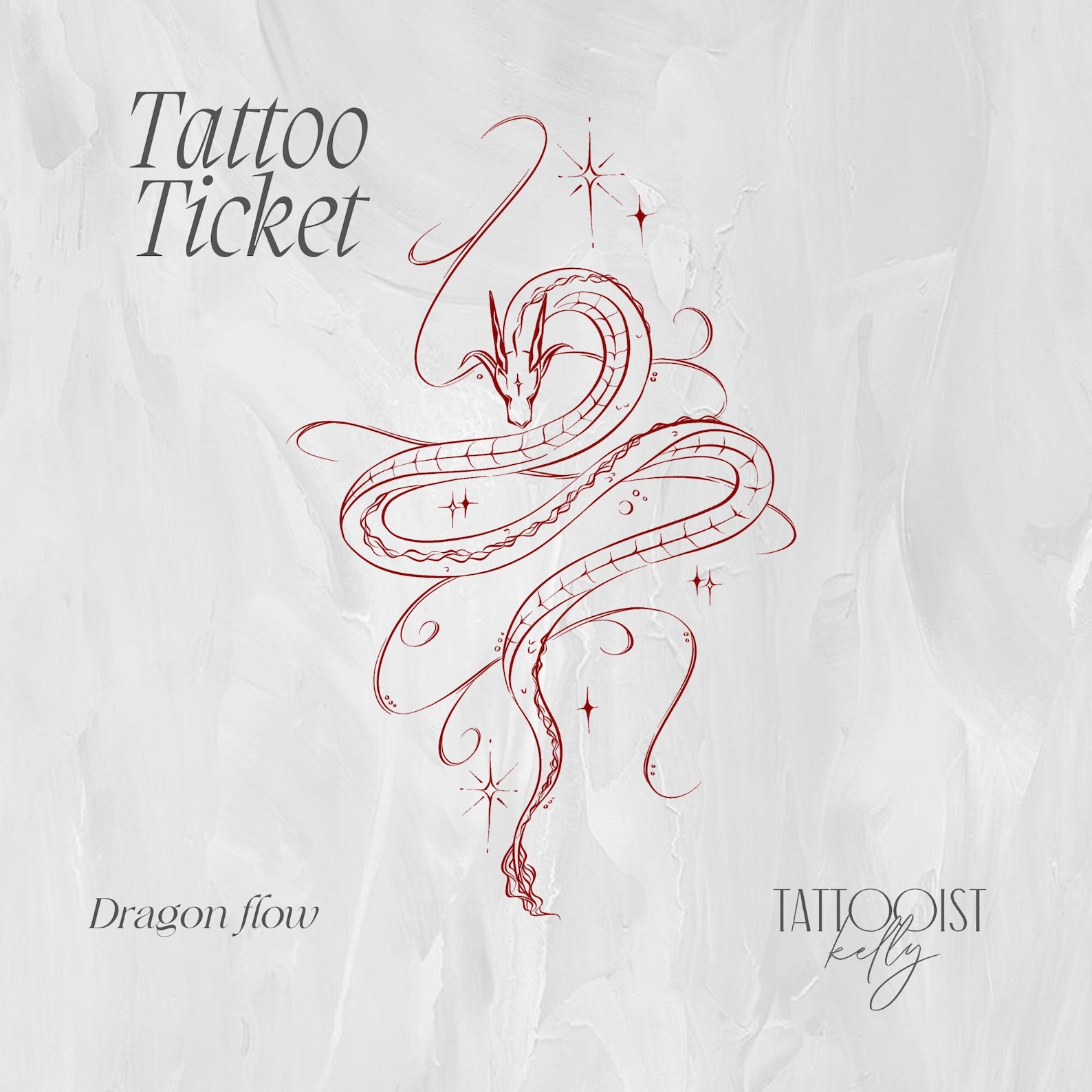 Tattoo Tickets by Tattooist Kelly Flash Designs Dragon Flow Tattoo ...