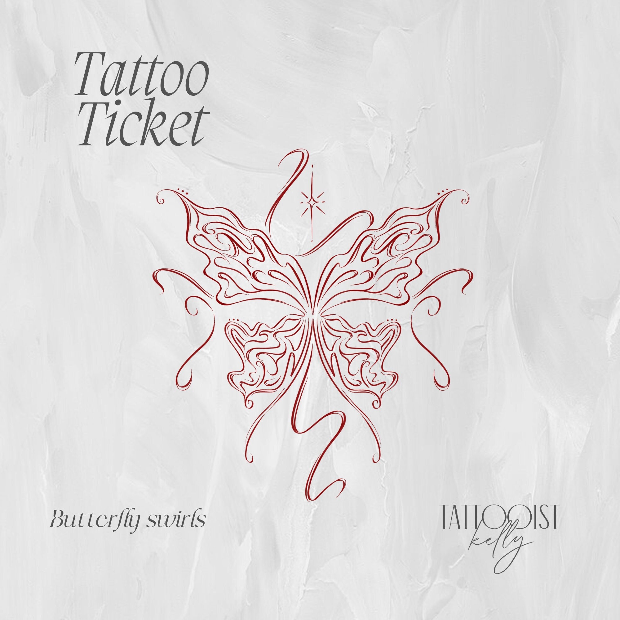 Tattoo Tickets by Tattooist Kelly | Flash Designs | Butterfly Swirls ...