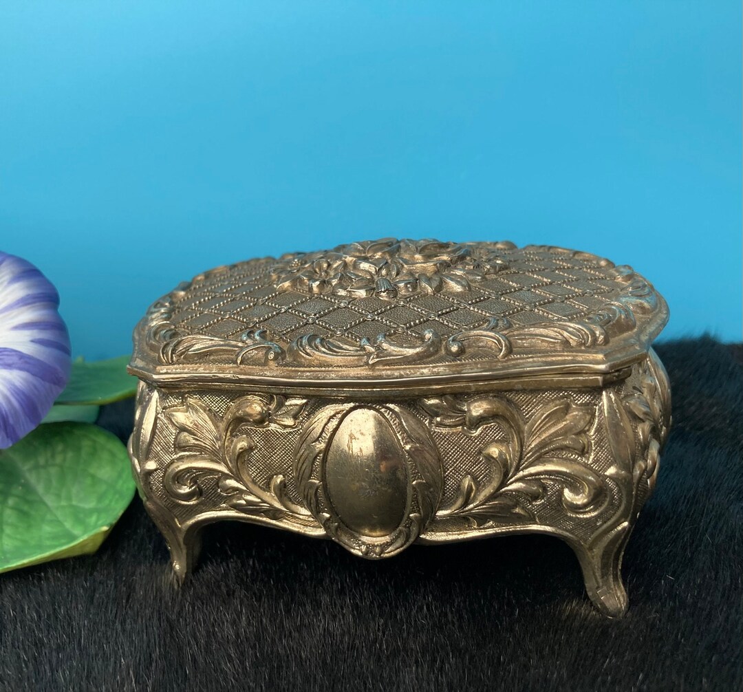 Vintage Trinket Box, Box Made in Japan, Small Jewelry Box, Metal ...