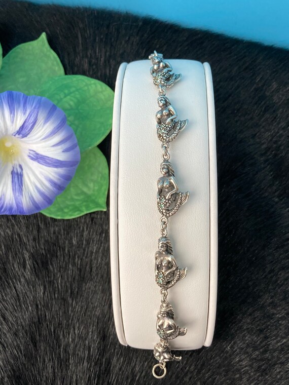 Vintage mermaid bracelet, sterling silver mermaid bra… - Gem