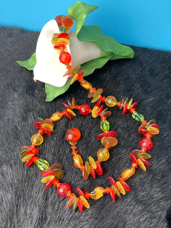 West Germany necklace, vintage fruit salad jewelry, o… - Gem