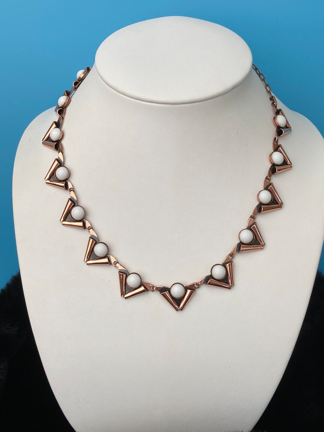 Vintage Matisse Jewelry, Milk Glass Necklace, Matisse Necklace, Milk ...