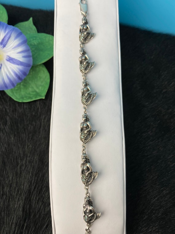 Vintage mermaid bracelet, sterling silver mermaid bra… - Gem
