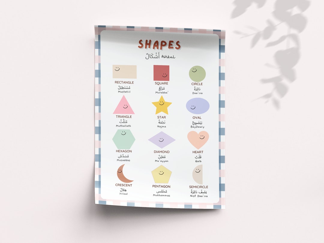 Arabic Children Learning Poster Bundle, Shapes in Arabic, Easy Fun ...