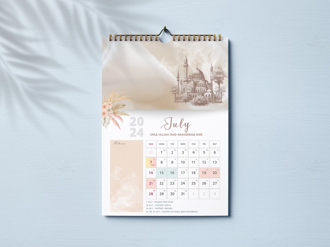 2024 Islamic Calendar for Productivity Islamic Hijri Timeline 1445 ...