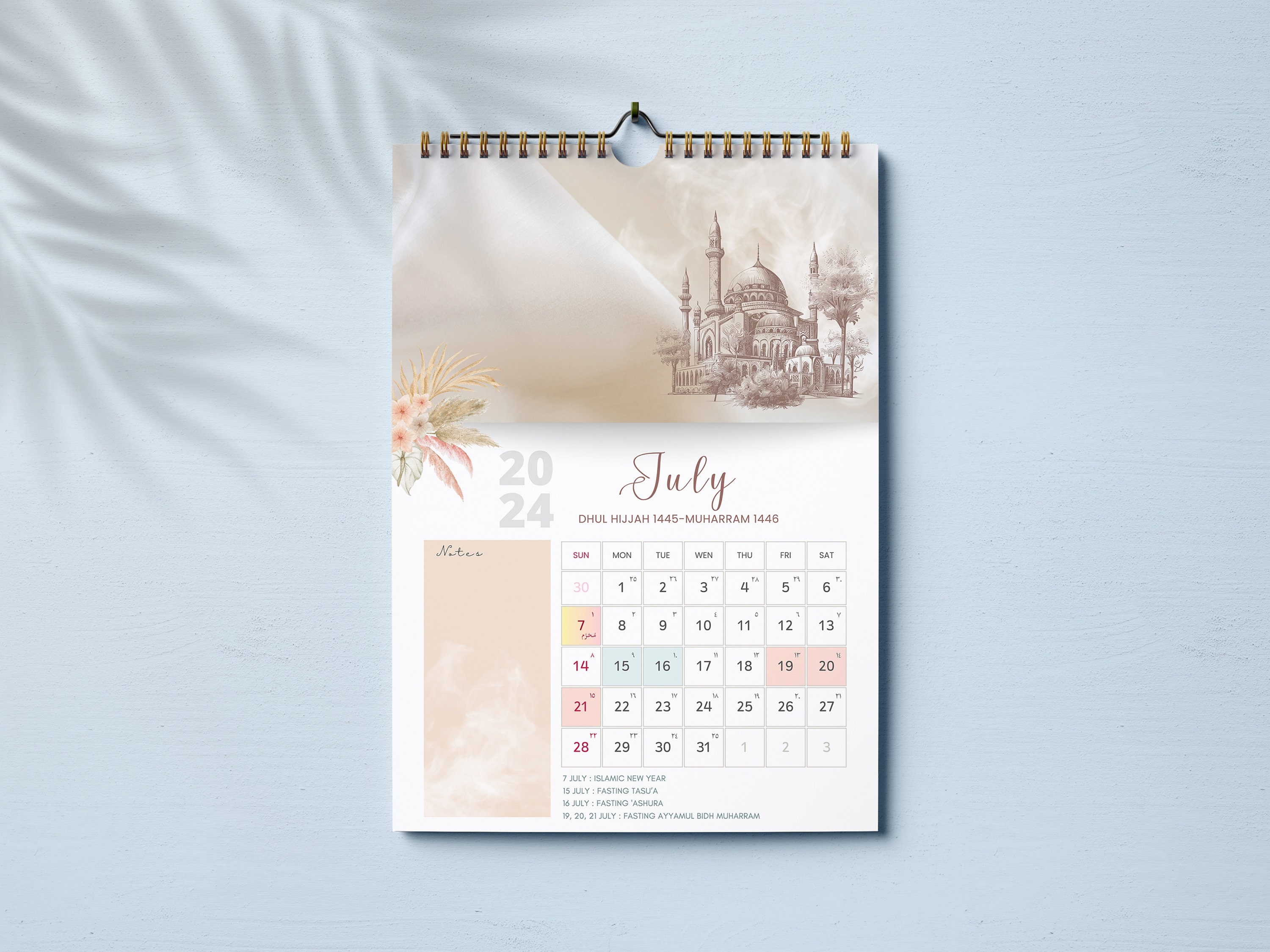 2024 Islamic Calendar for Productivity Islamic Hijri Timeline 1445 ...