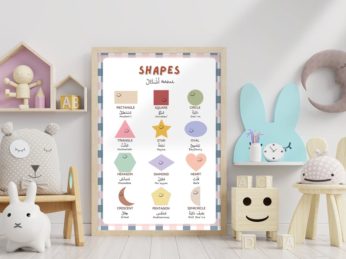 Arabic Learning Poster, Shapes in Arabic, Easy Learn Arabic With Fun ...