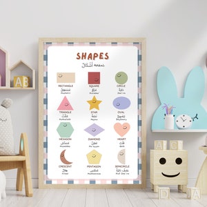 Arabic Learning Poster, Shapes in Arabic, Easy Learn Arabic With Fun ...