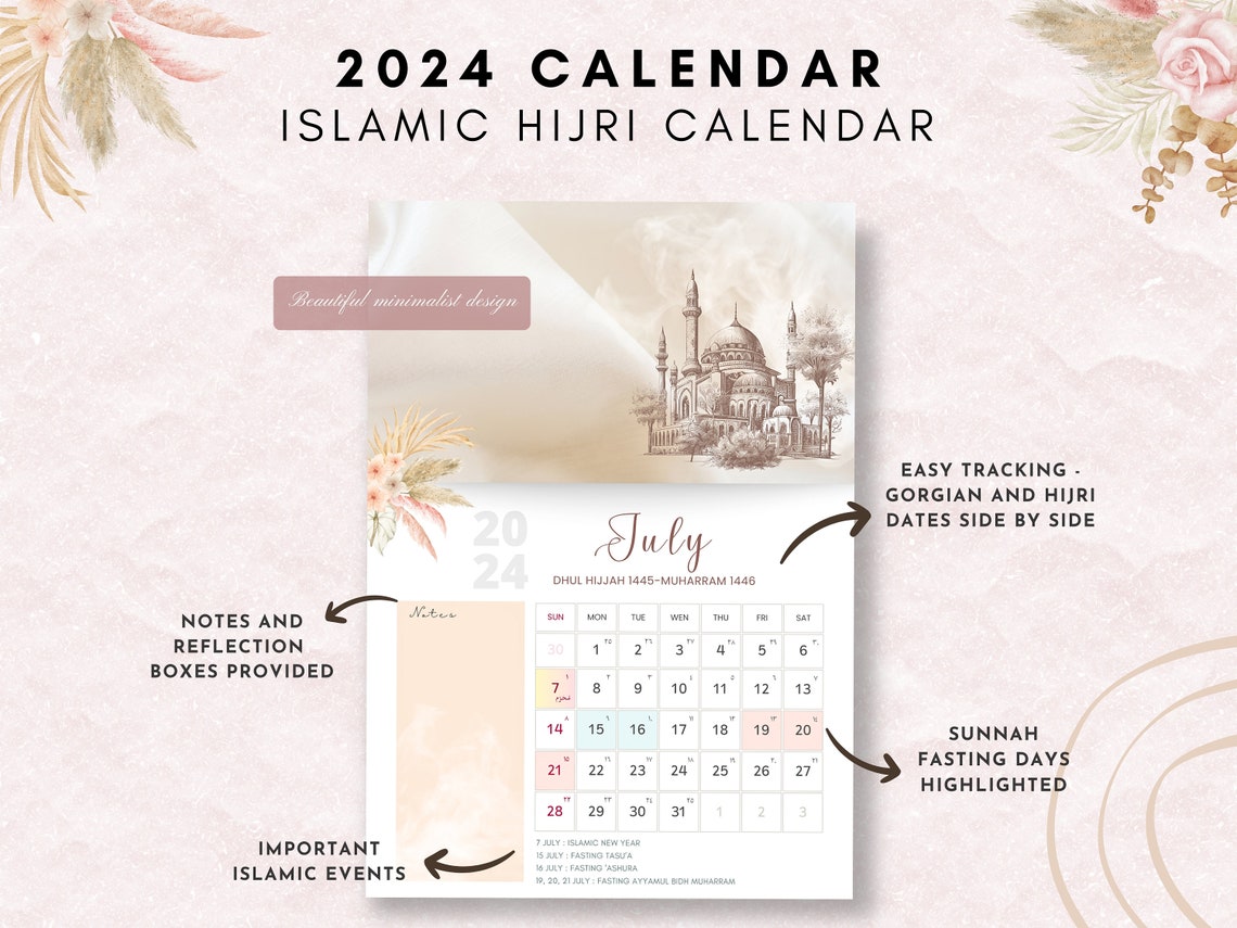 2024 Islamic Calendar for Productivity Islamic Hijri Timeline 1445 ...