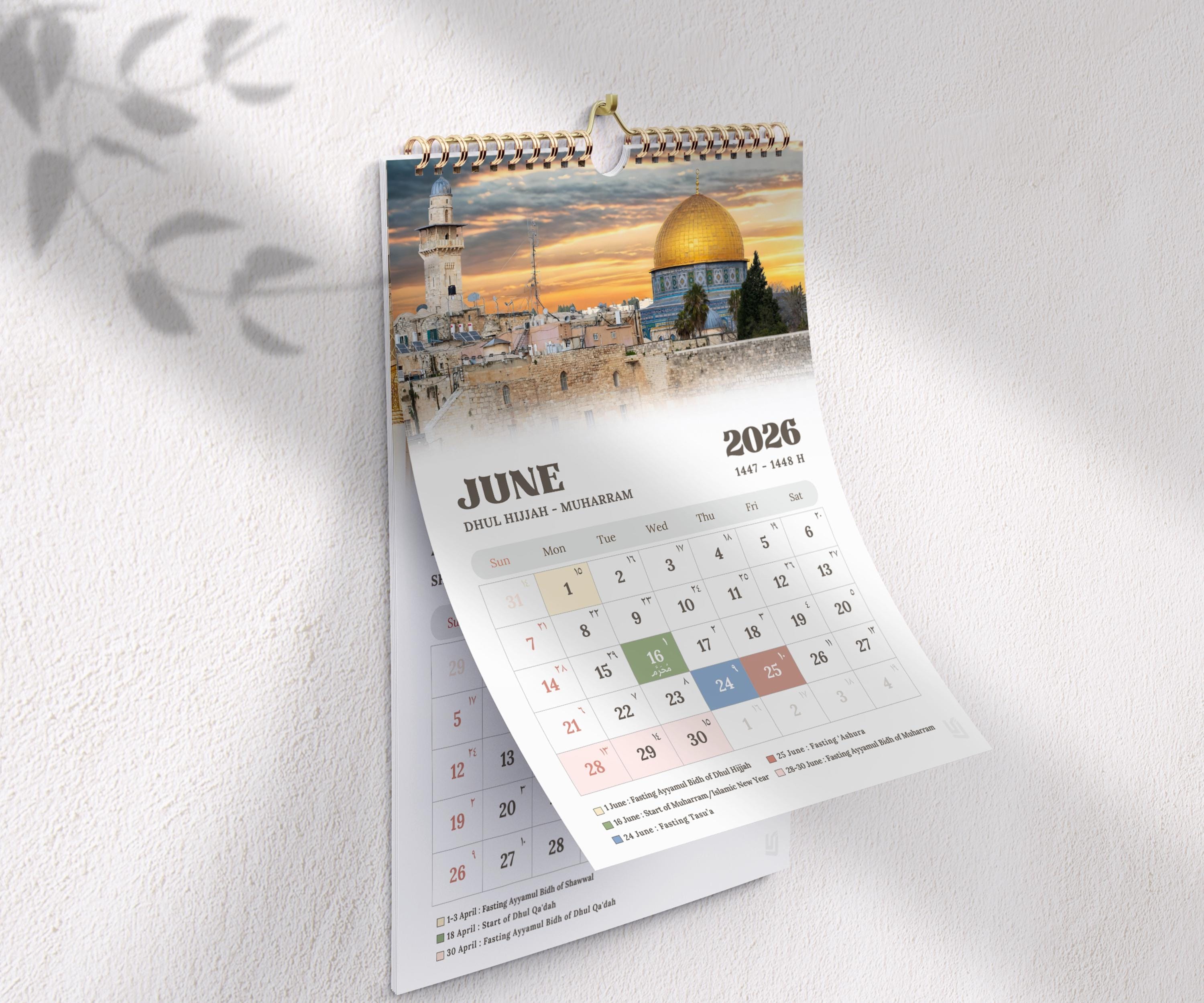 2026 Islamic Calendar Mosque Edition Digital, Muslim Calendar ...