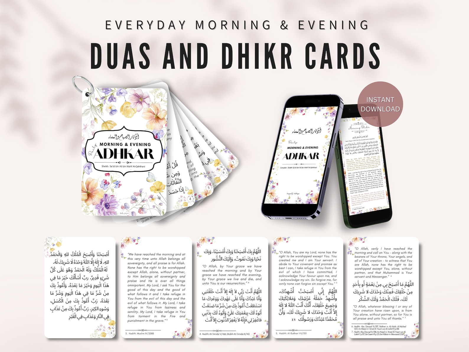 Muslim Daily Dua Flashcard, Digital Daily Dhikr Card, Everyday Dhikr ...