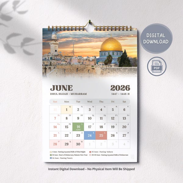 Islamic Calendar - Etsy UK