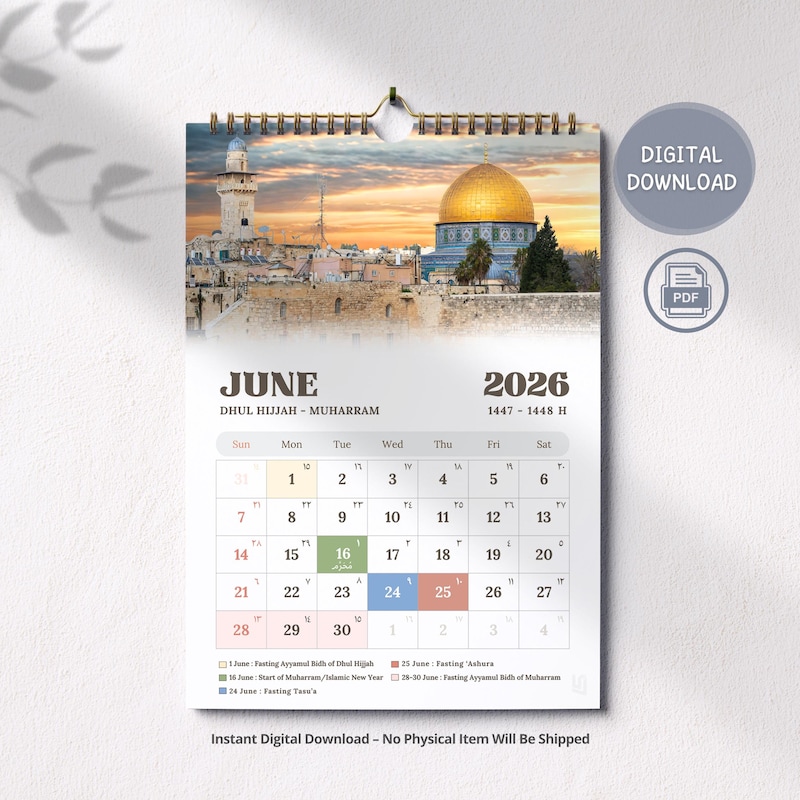 Islamic Calendar - Etsy UK