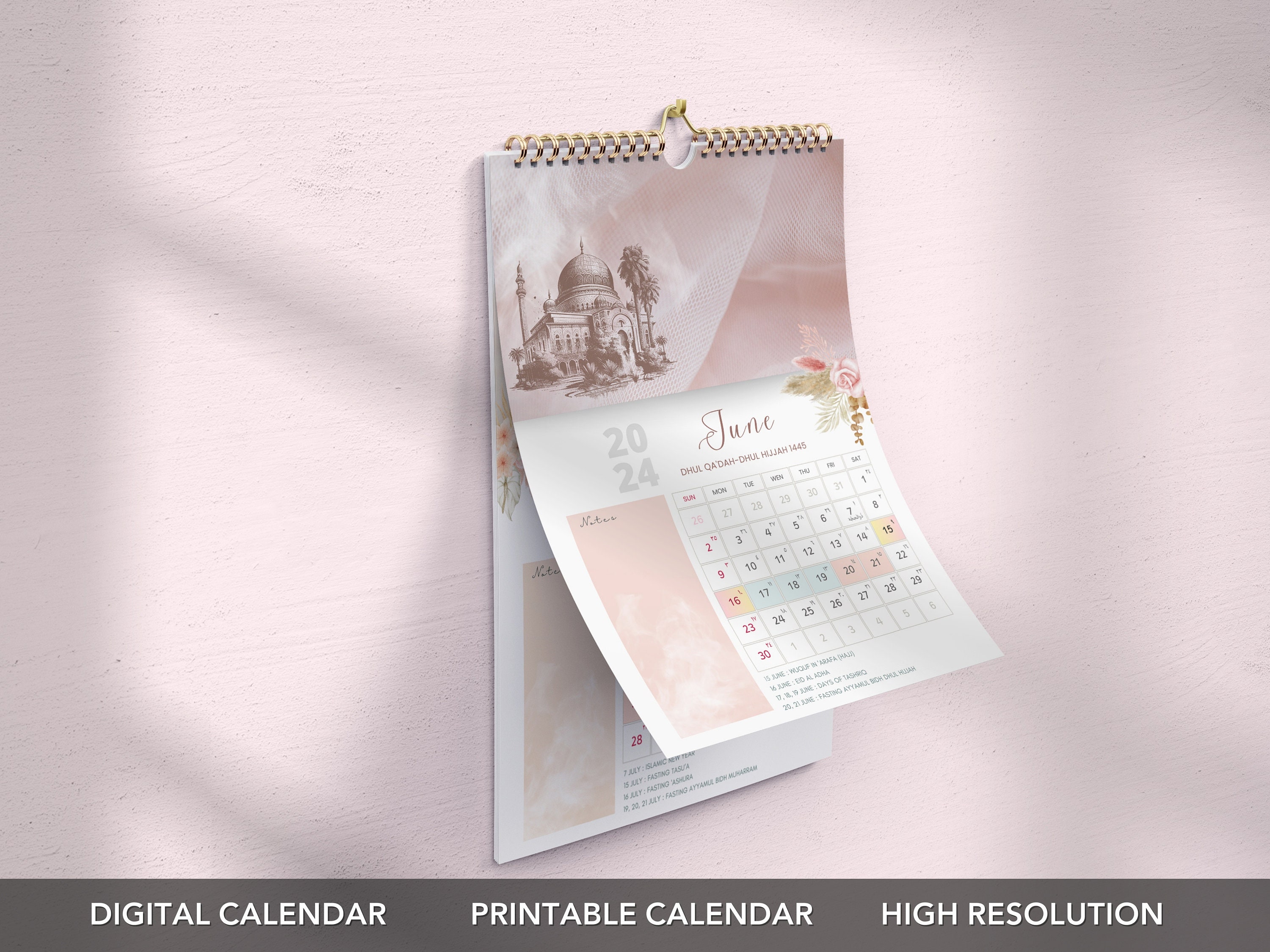 2024 Islamic Calendar for Productivity Islamic Hijri Timeline 1445 ...