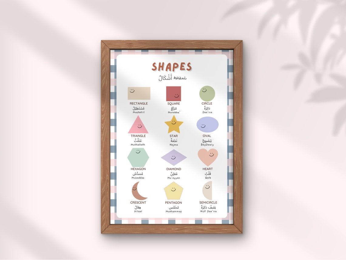 Arabic Learning Poster, Shapes in Arabic, Easy Learn Arabic With Fun ...