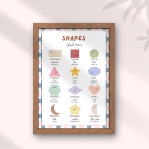 Arabic Children Learning Poster Bundle, Shapes in Arabic, Easy Fun ...
