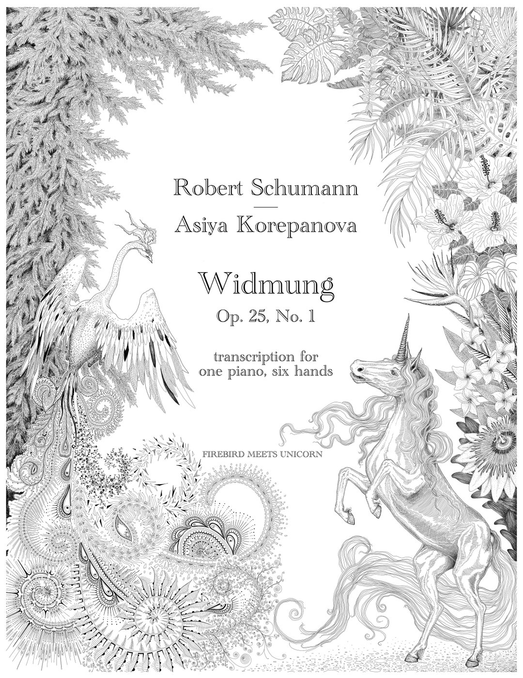 Schumann-korepanova 'widmung'. Transcription for One Piano, Six Hands. - Etsy