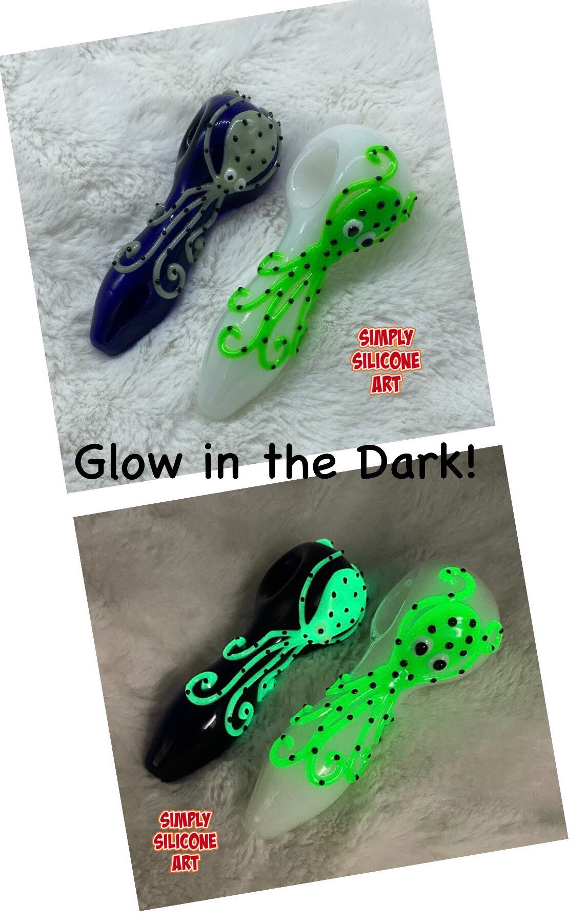 Glass Pipe Octopus Pipe Glow in the Dark Pipe Octopus Glass - Etsy