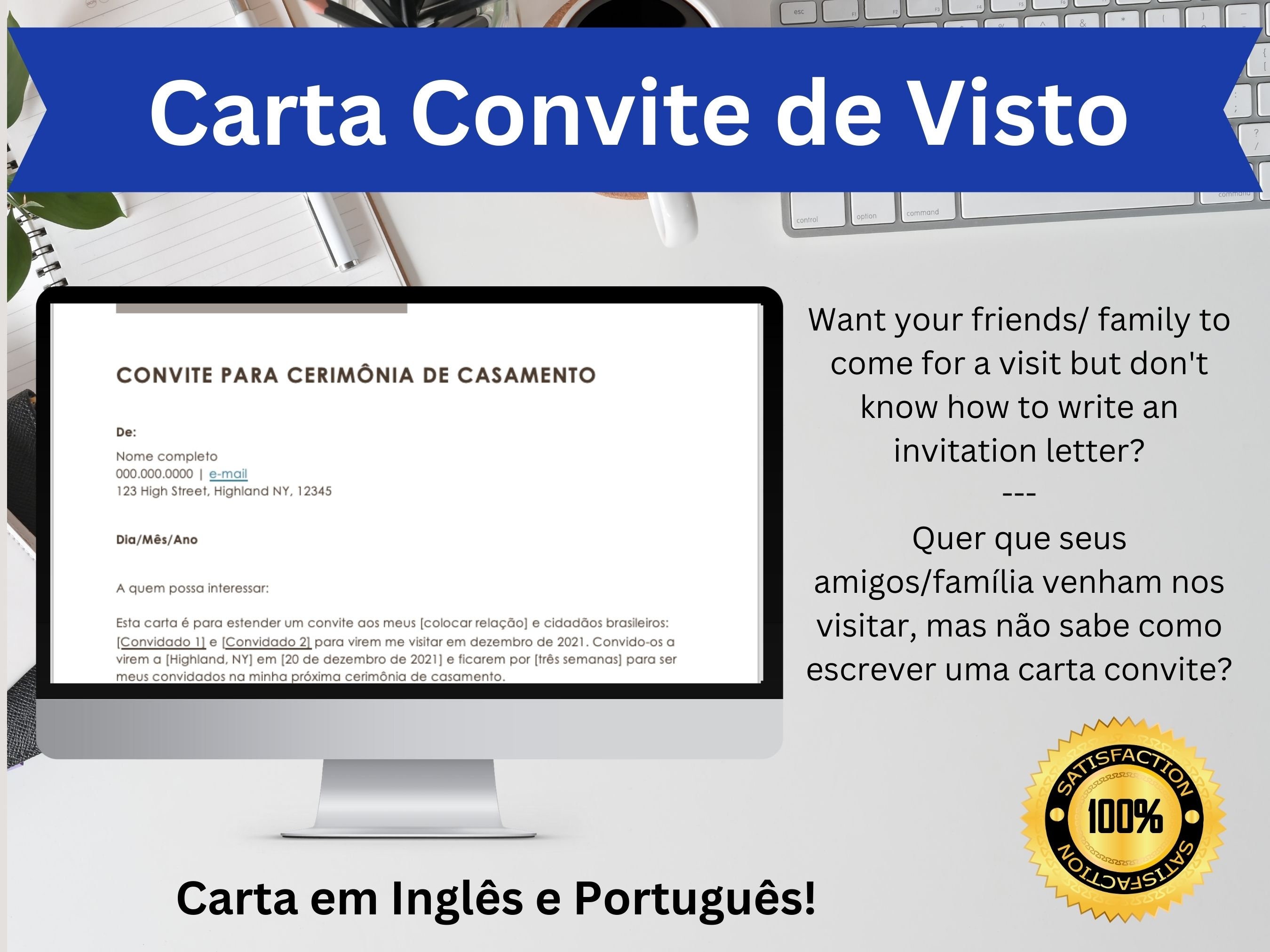 Ejemplo De Carta De Invitación De Boda Para Visa