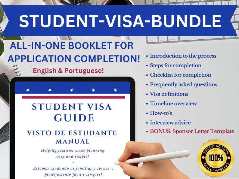 Student Visa Application Guide: English & Portuguese Booklet (PDF) - Etsy
