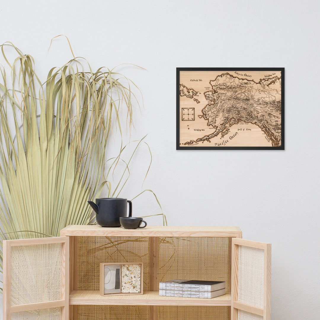 Alaska Lord of the Rings Inspired Map Framed Poster - Etsy