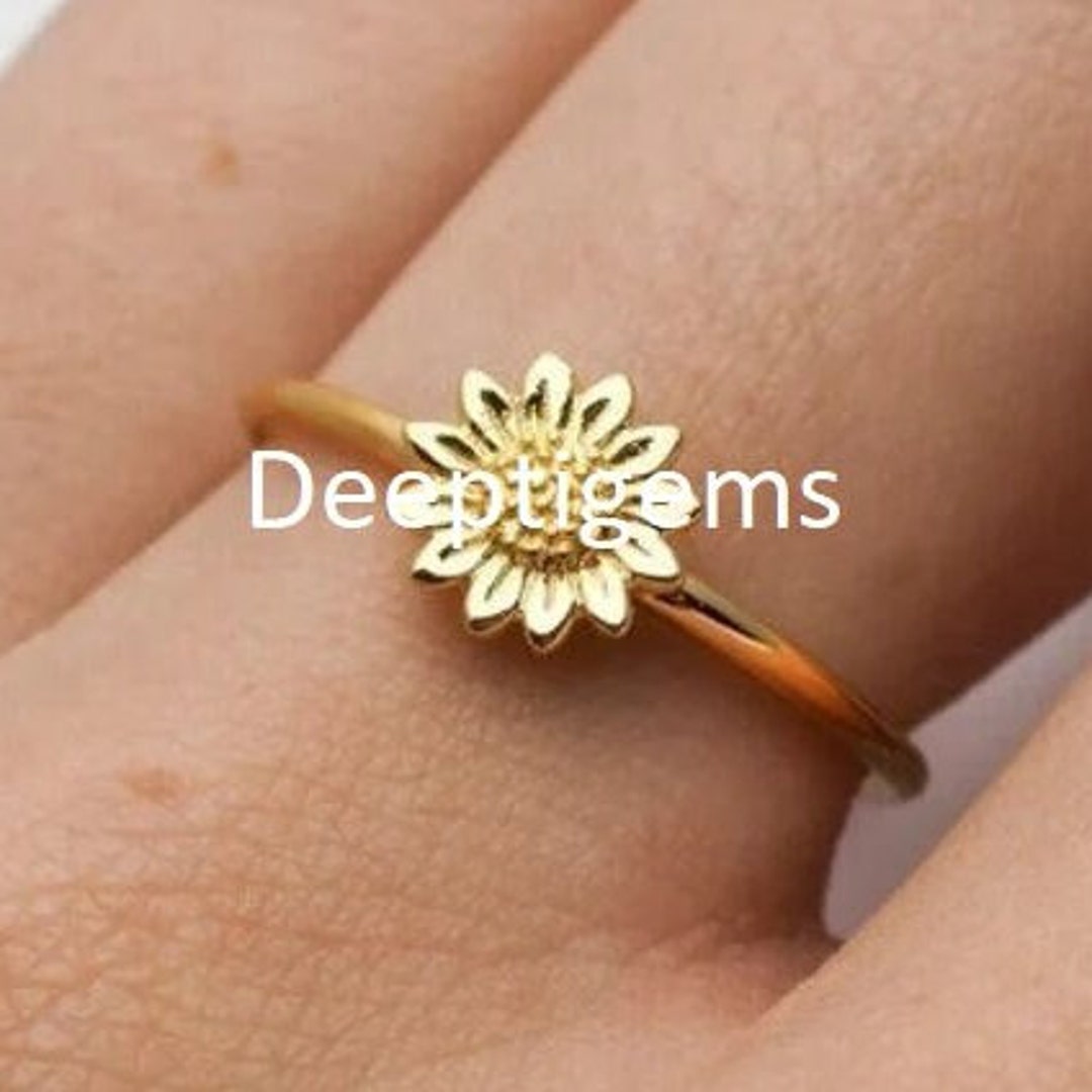 Handmade Sunflower Ring ,gold Sunflower Ring for Women ,flower Ring ...