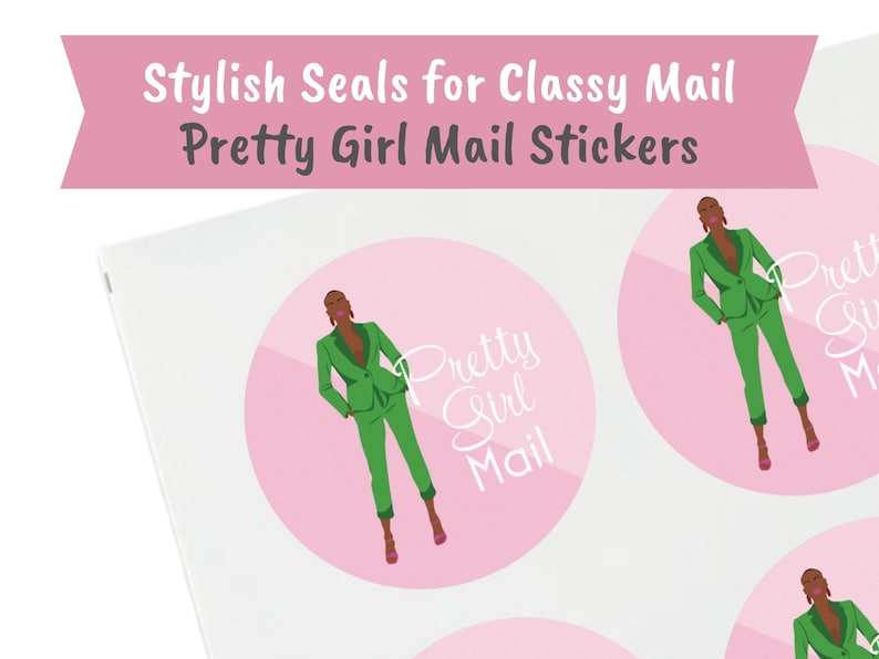 Stylish Envelope Seals, Pretty Girl Mail, Pink, and Green Stationery ...