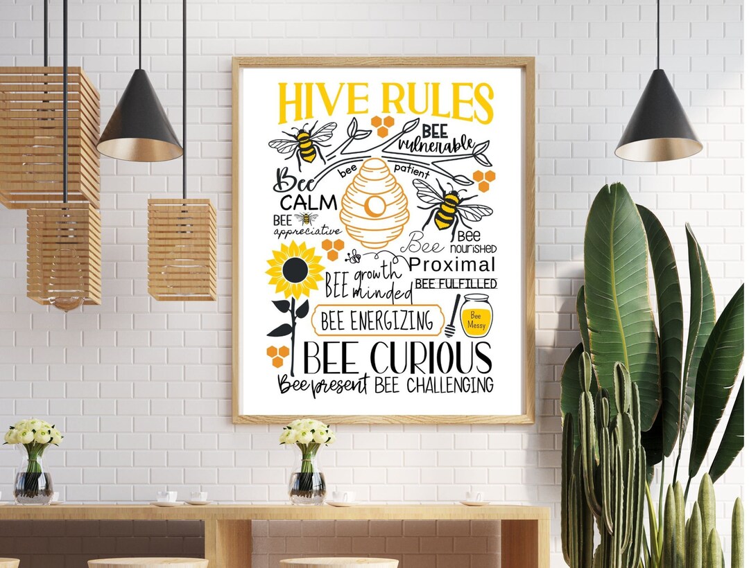 Bee-inspired Growth Mindset Poster: Office Decor, the Hive, Bee Curious ...