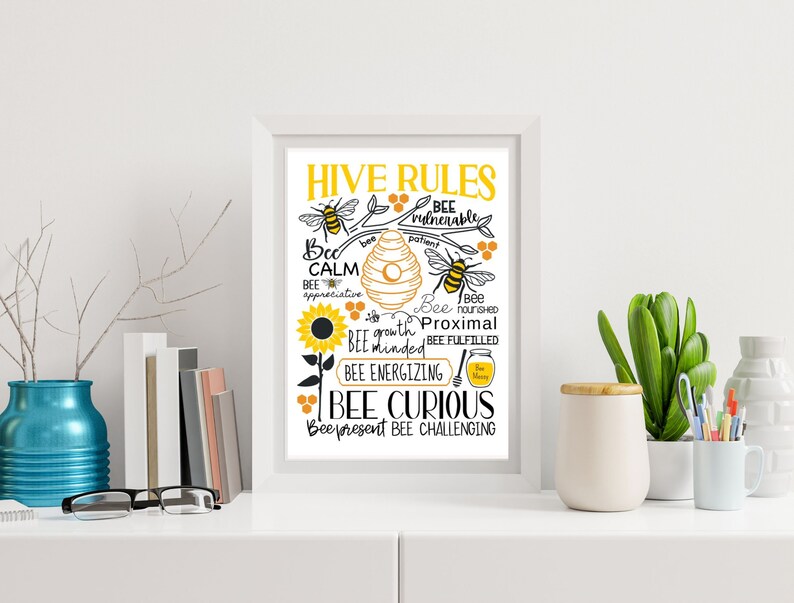 Bee-inspired Growth Mindset Poster With Bee Curious, Bee Patient, Bee ...