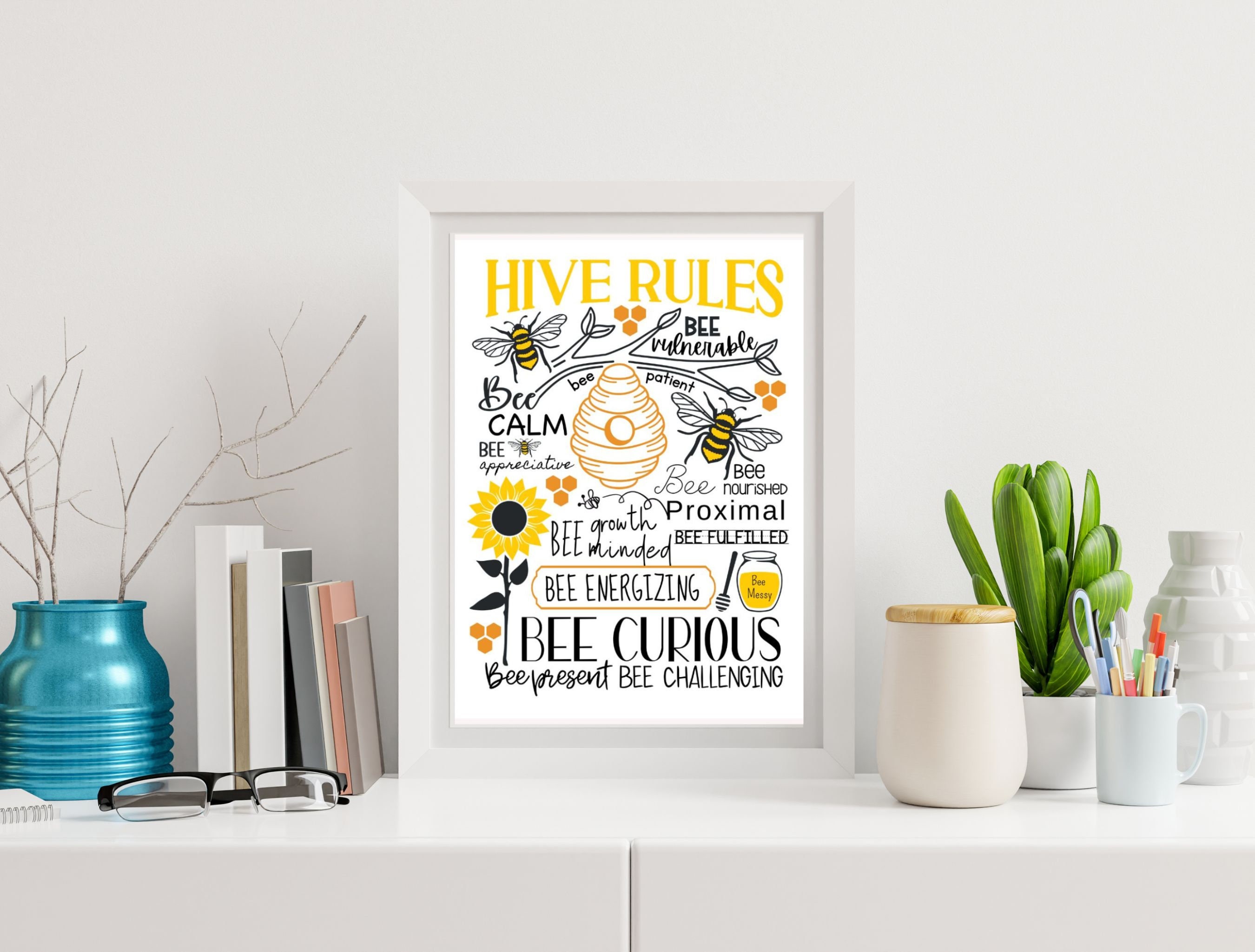 Bee-inspired Growth Mindset Poster With Bee Curious, Bee Patient, Bee ...