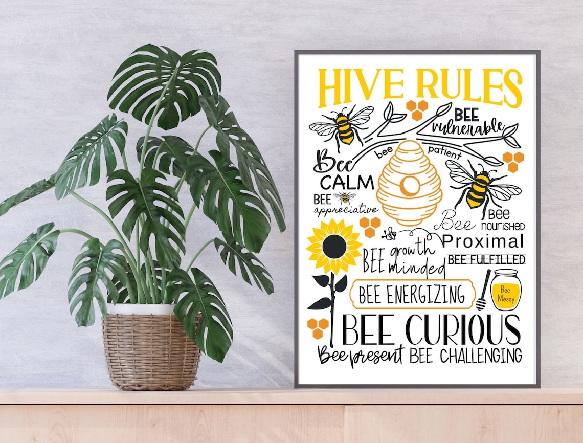 Bee-inspired Growth Mindset Poster With Bee Curious, Bee Patient, Bee ...