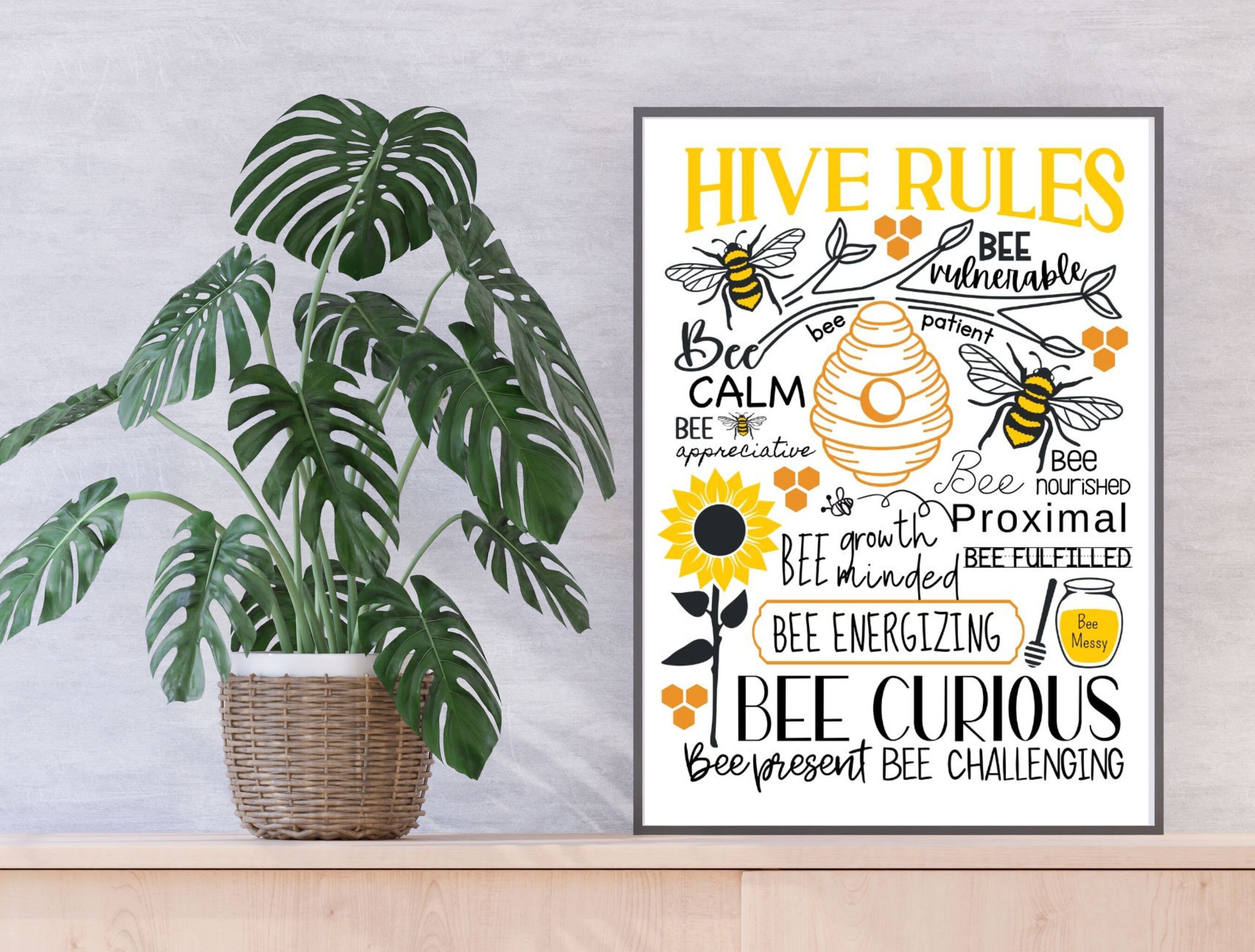 Bee-inspired Growth Mindset Poster With Bee Curious, Bee Patient, Bee ...