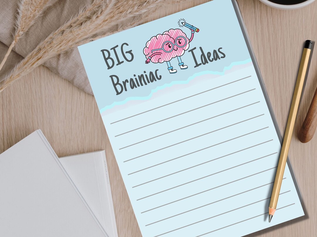 Big Ideas Notepad, Brainiac Ideas, Notepad Gift, Funny Gift for Partner ...