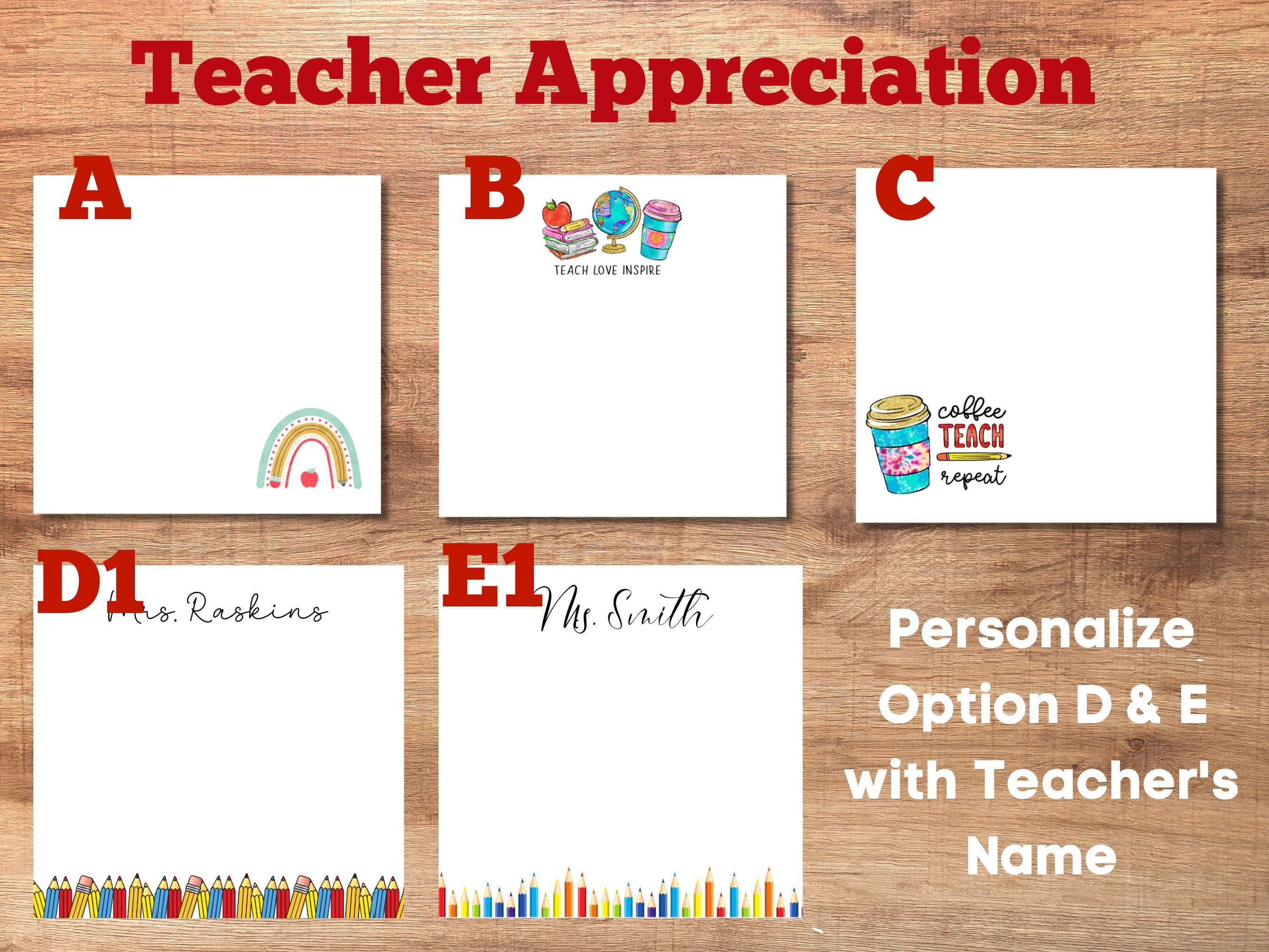 Personalized Sticky Notes for Teachers, Custom Post-it Notes, Teacher ...