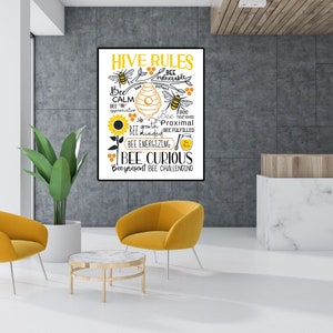 Bee-inspired Growth Mindset Poster: Office Decor, the Hive, Bee Curious ...