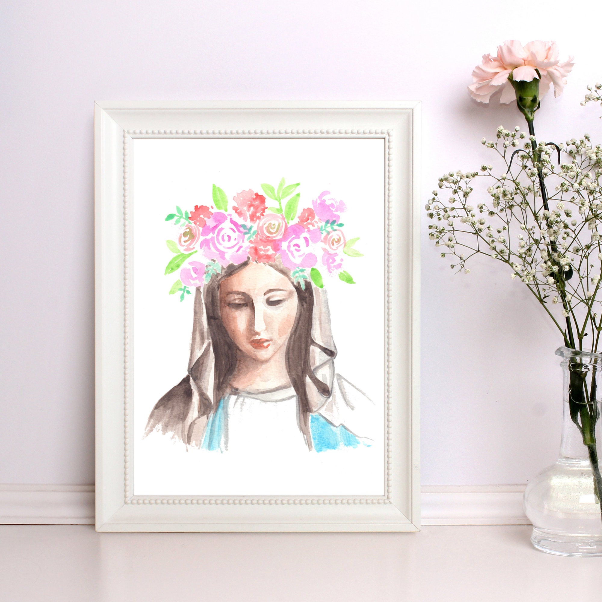 DIGITAL Prints, Mary May Crowning Art, Marian Art, Printable Wall Art ...