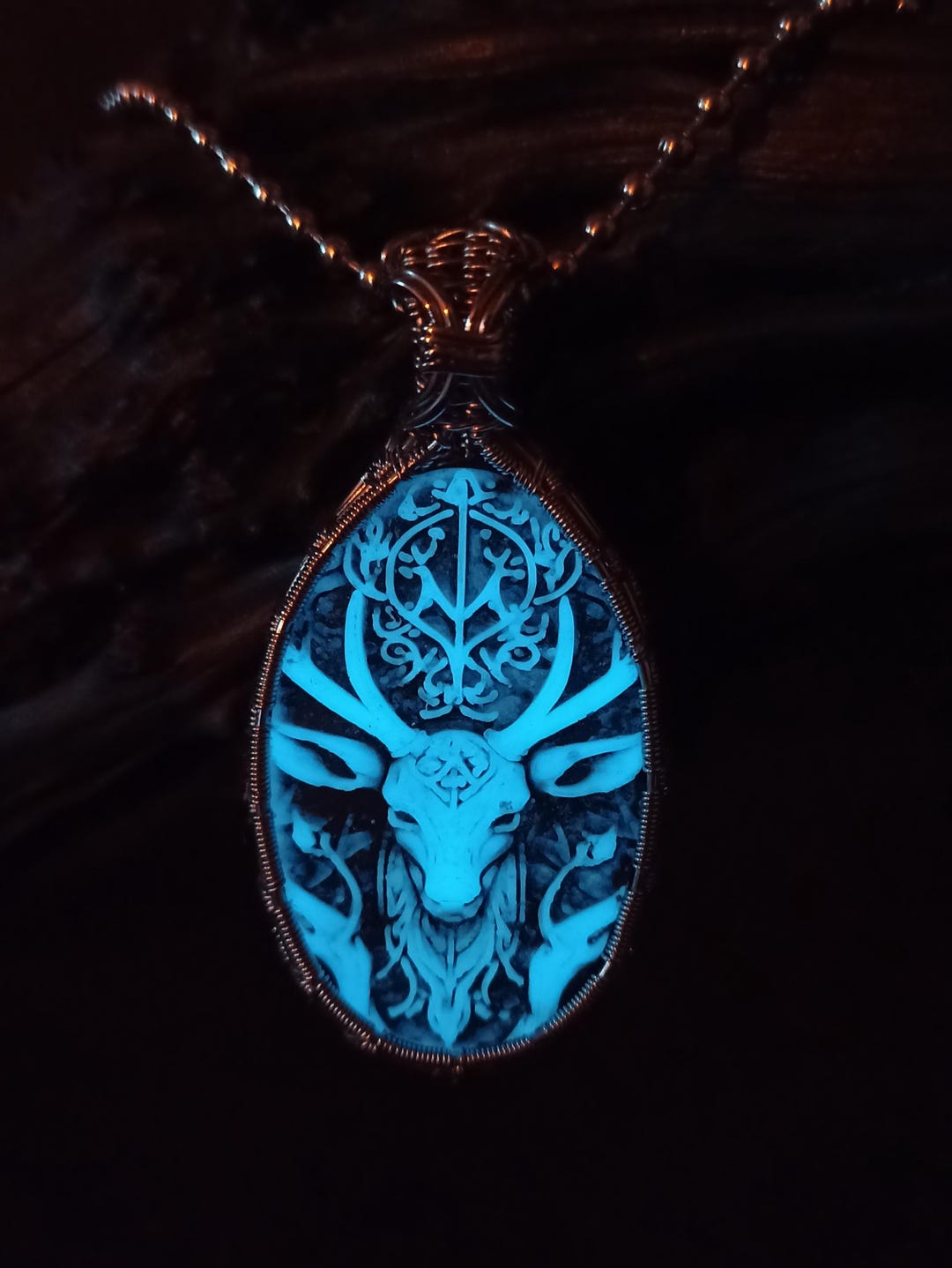 Glowing Fantasy Deer Amulet, Glow in the Dark Pendant With Animal Motif ...