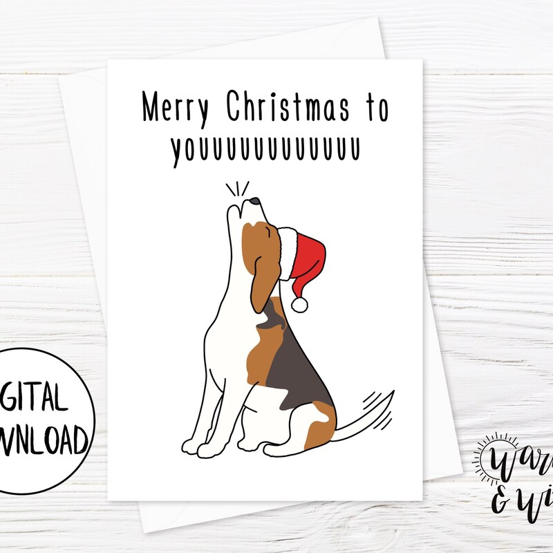 Dog Christmas Card - Etsy